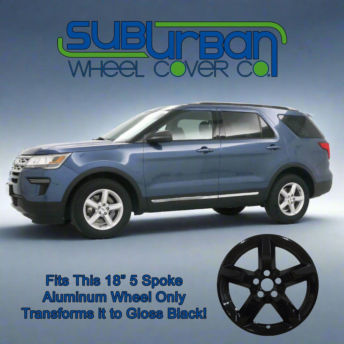 '16-19 Ford Explorer 18" Gloss Black Wheel Skins | 8118-GB – Suburban ...