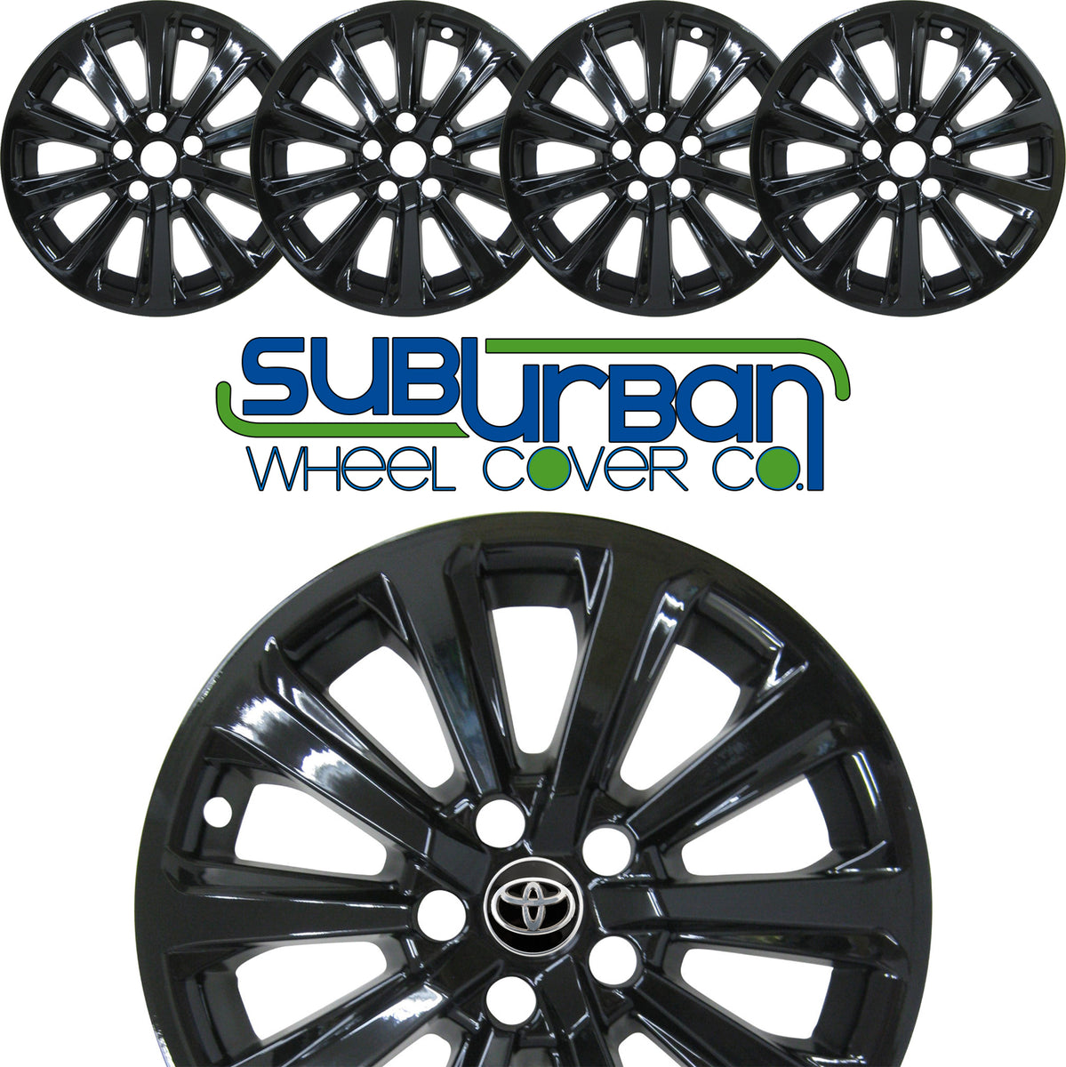 '24-25 Toyota Grand Highlander XLE 18" Gloss Black Wheel Skins 8924-GB ...