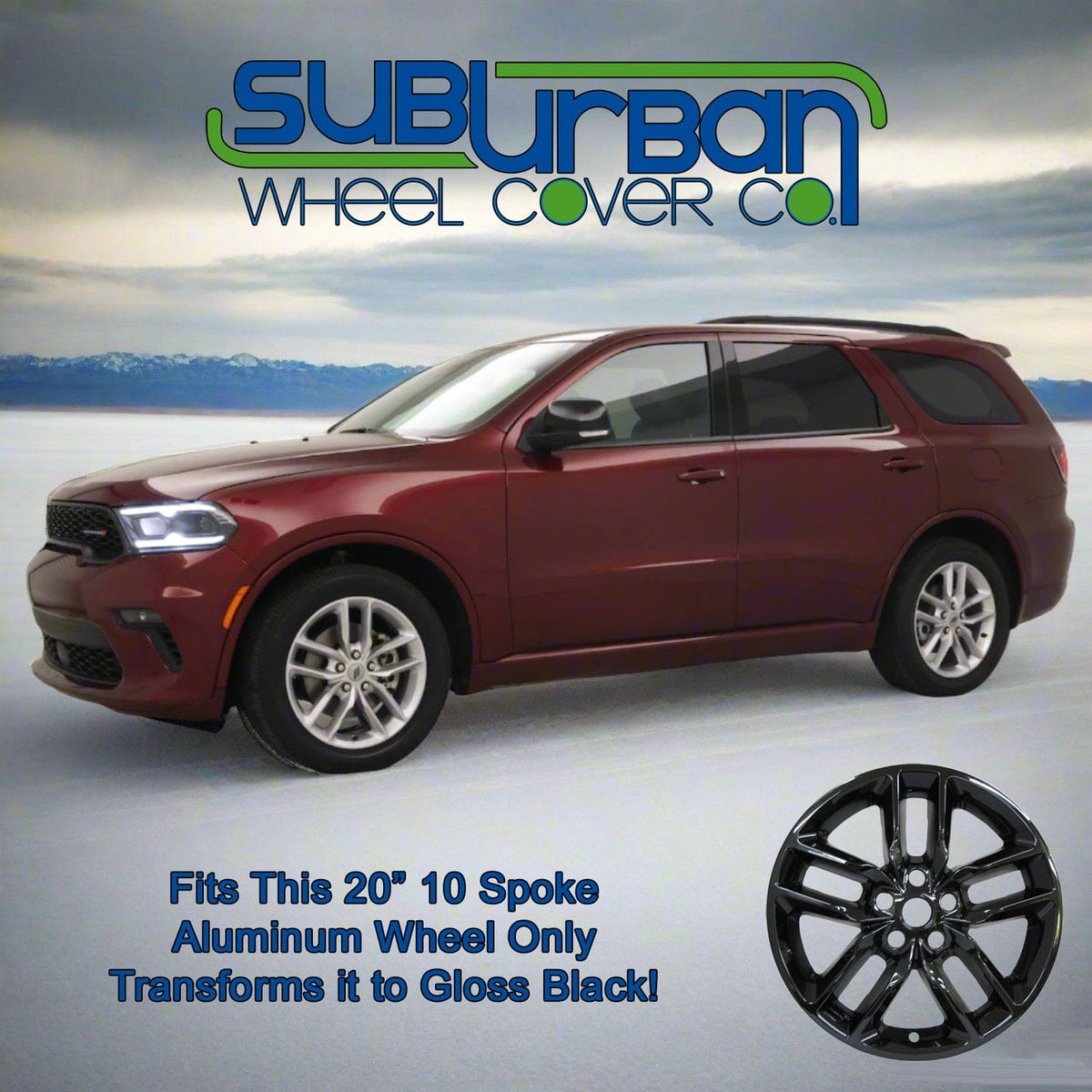 '21-24 Dodge Durango 20" Gloss Black Wheel Skins | IMP-484BLK ...