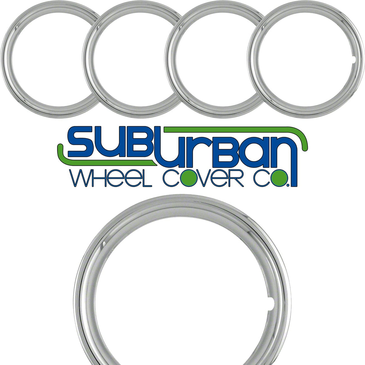 Universal Bright Chrome Plastic 14" Trim Rings / Beauty Rings | 1514P ...