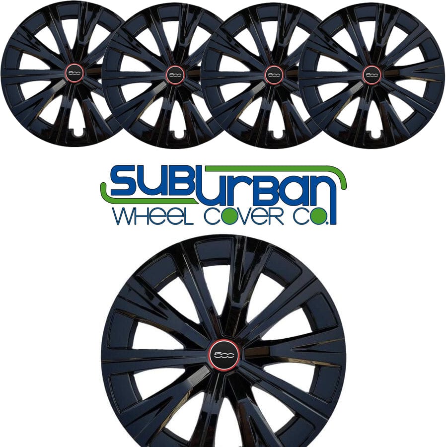 '14-17 Fiat 500 16" Black Replacement Hubcaps | 530-16BLK-500 ...