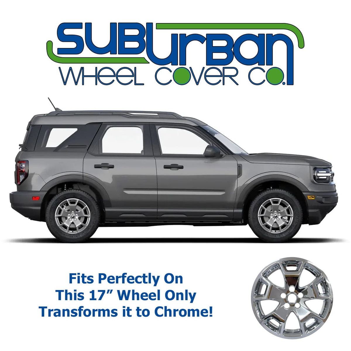 '21-23 Ford Bronco Sport 17" Chrome Wheel Skins | 7968P-C – Suburban ...