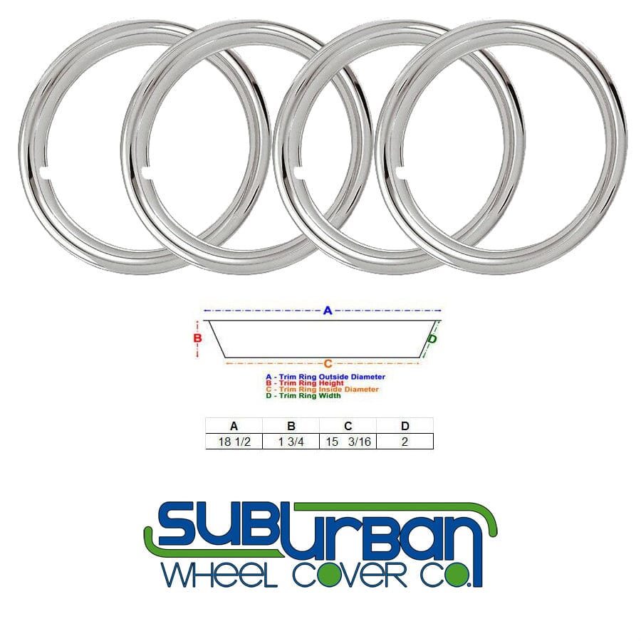 Chrome Stainless Steel 17" Trim Rings | TR4703 – Suburban Wheel Cover